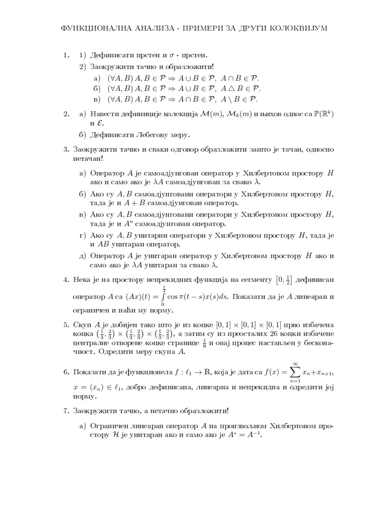 Primeri - Drugi Kolokvijum | PDF