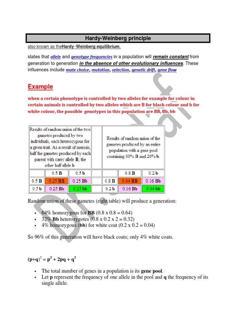 Hardy-weinberg solved examples | PDF | Zygosity | Dominance (Genetics)