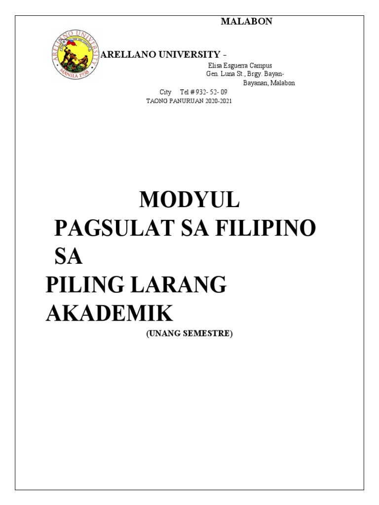 Modyul Pagsulat-Filipino Larang-Akademik | PDF
