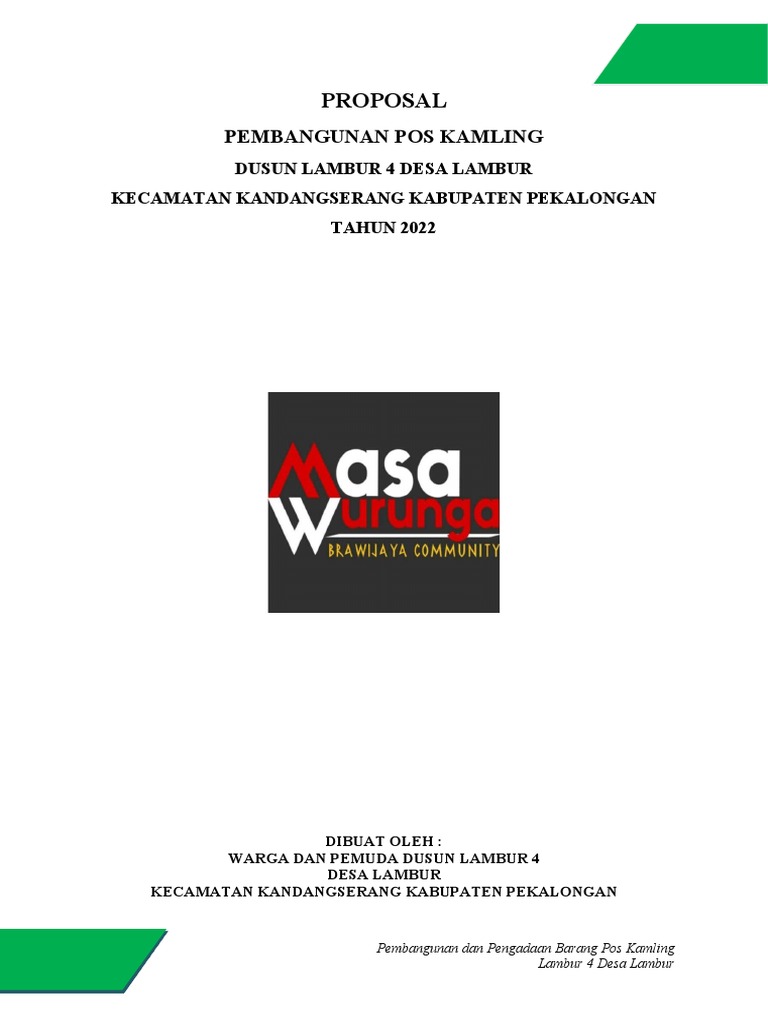 Proposal Pembangunan Pos Kamling-64886537 | PDF