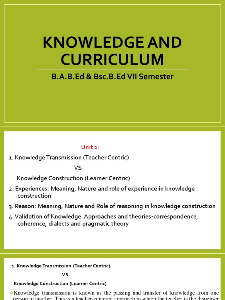 Knowlede and Curriculum | PDF | Truth | Knowledge