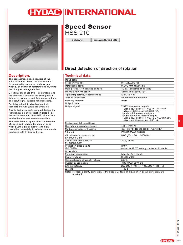 PRD DOC PRO HSS-210-Speed-Sensor SEN AIN V1 | PDF | Power Supply ...