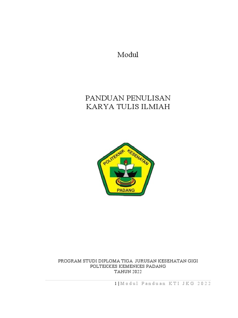 MODUL PANDUAN PENULISAN KTI JAN 2022.14.12.22 (1) Baru | PDF