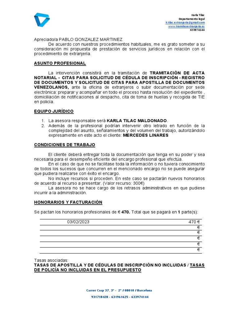 Hoja de Encargo | PDF | Privacidad de la información | Justicia