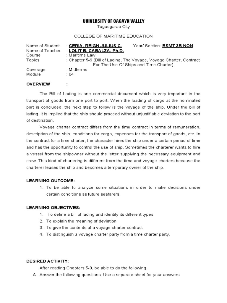 MarLaw 4 Act | PDF | Bill Of Lading | Common Law