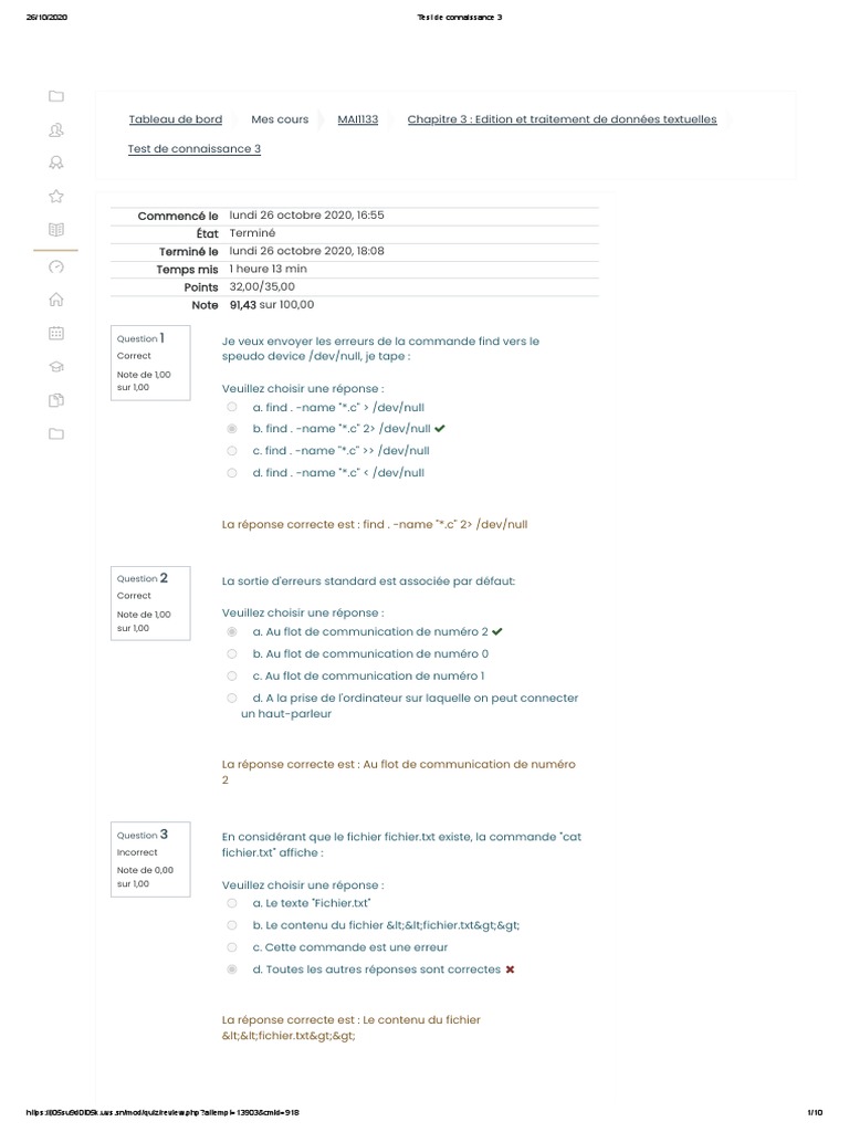 Test de Connaissance 3 Systeme | Download Free PDF | Fichier texte ...