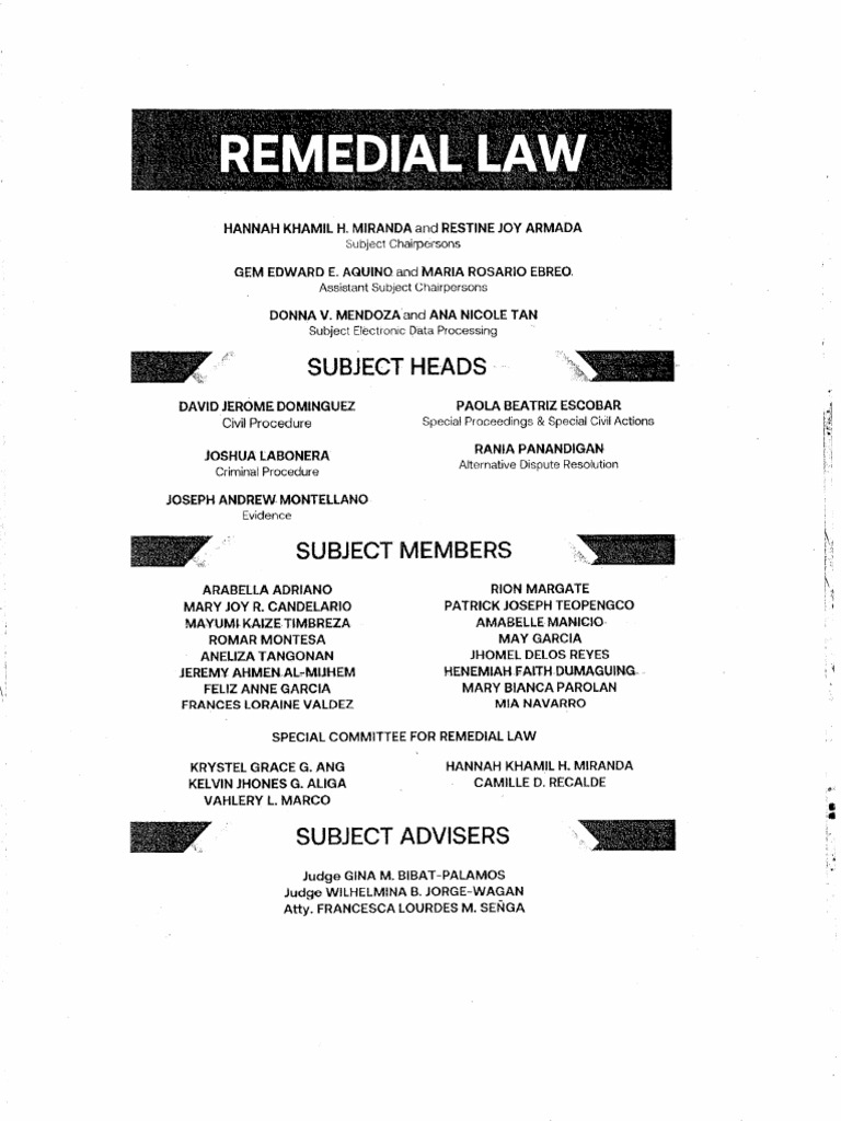 Remedial Law (2021 SBU Memory Aid) | PDF