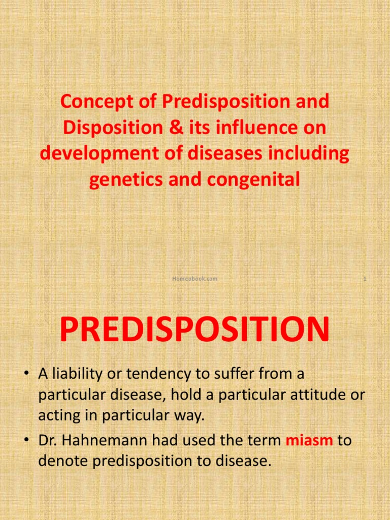 Predisposition vs. Disposition in Disease | PDF | Genetic Disorder ...