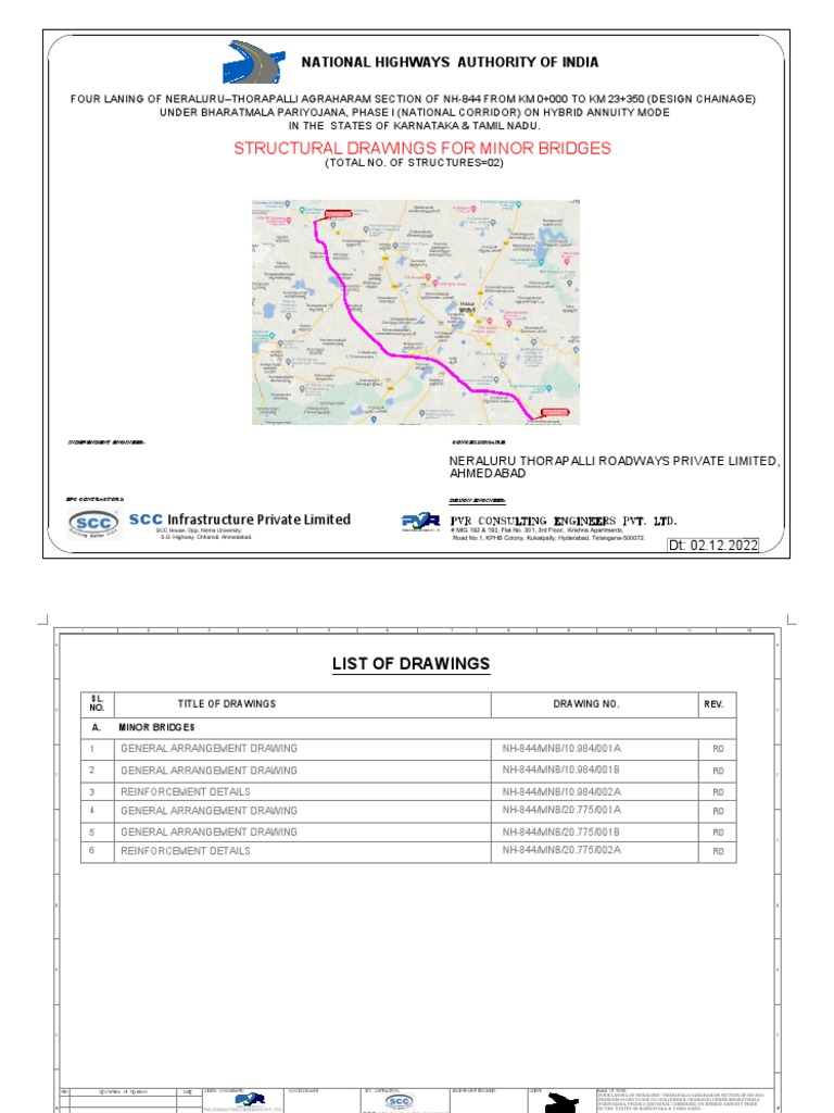 Structural Drawings For Minor Bridges (Neralur) - 02.12.2022 | PDF ...