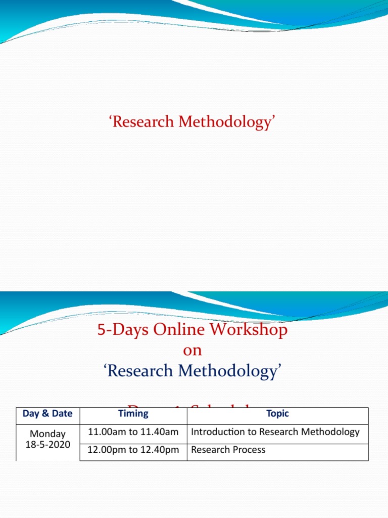 Online Workshop Research Methodology | PDF