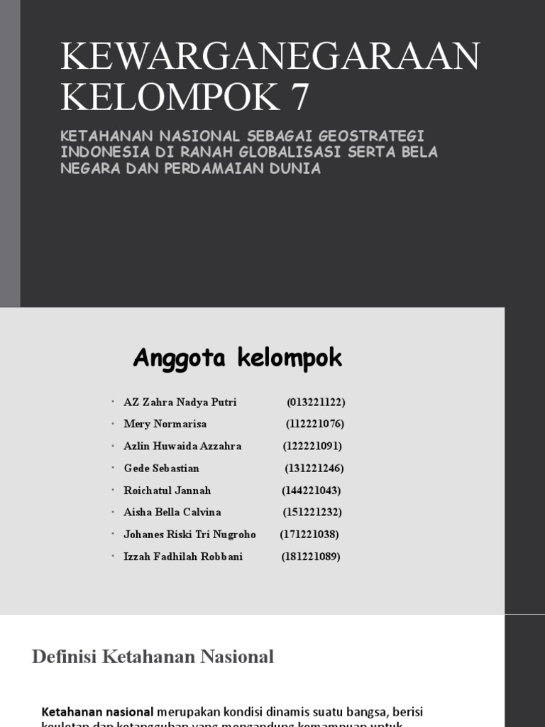 Ketahanan Nasional Sebagai Geostrategi Serta Bela Negara Dan Perdamaian ... Ketahanan Nasional Sebagai Geostrategi Serta Bela Negara Dan Perdamaian ...