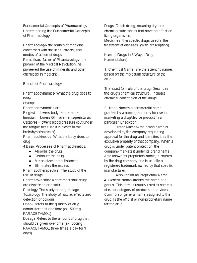 Key Concepts in Pharmacology Explained | PDF | Pharmacology | Drugs
