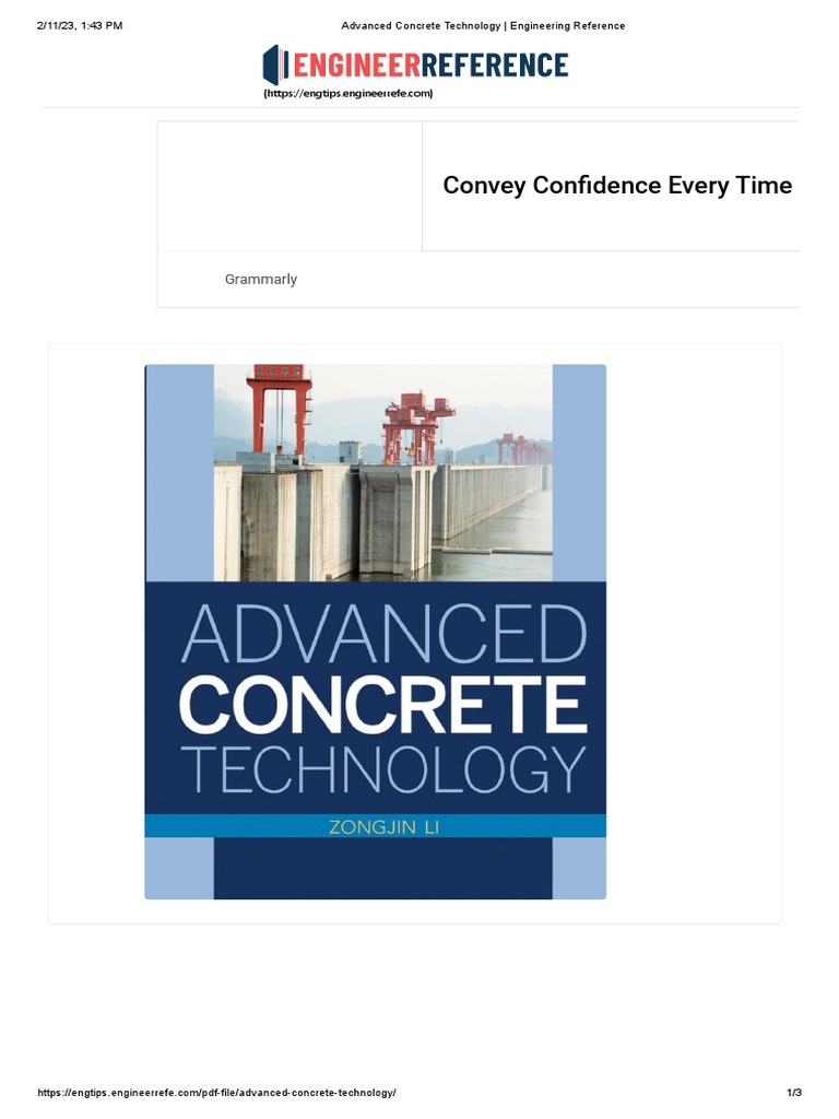 Advanced Concrete Technology - Engineering Reference | PDF