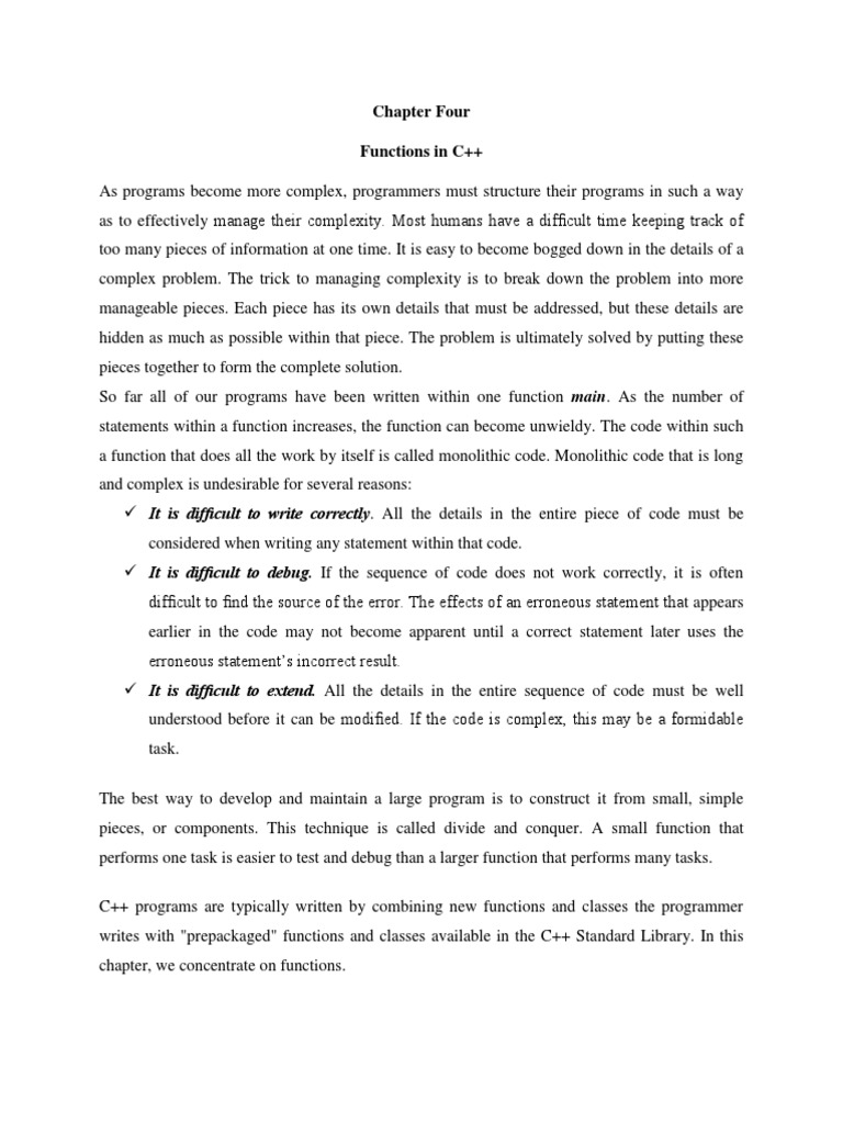 Chapter Four Functions | Download Free PDF | Parameter (Computer Programming) | Trigonometric ...
