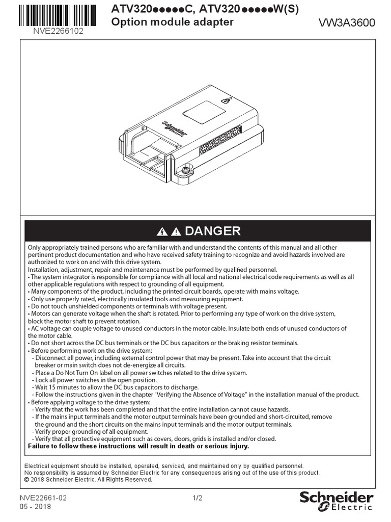 ATV320 IS Option Module Adapter NVE22661 02 | PDF | Electric Motor ...