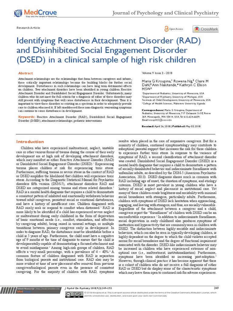 Rad and Dsed | PDF | Attachment Theory | Behavioural Sciences