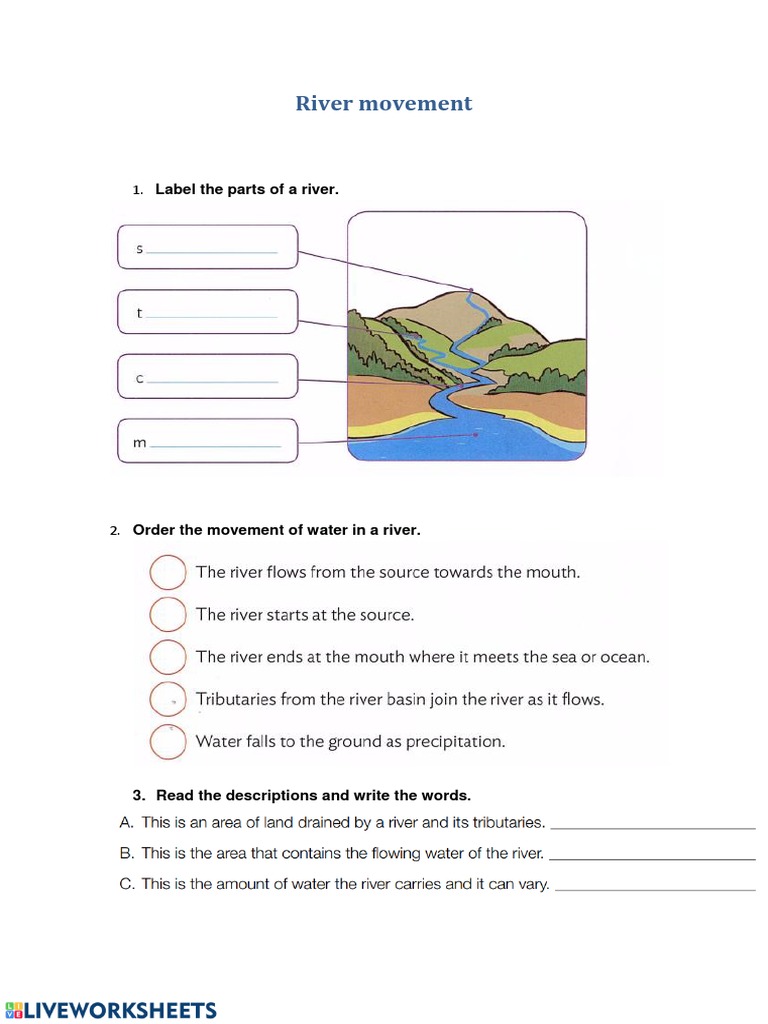 River Movement: Label The Parts of A River | PDF