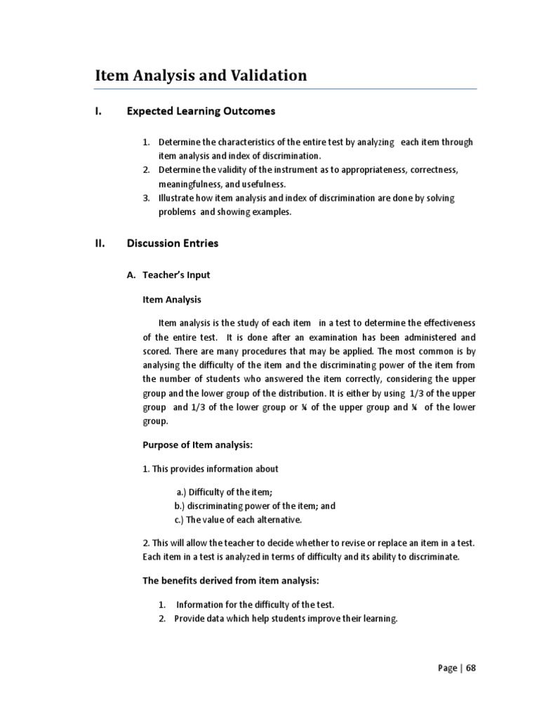 Item Analysis and Validation Module | PDF | Validity (Statistics) | Cognition