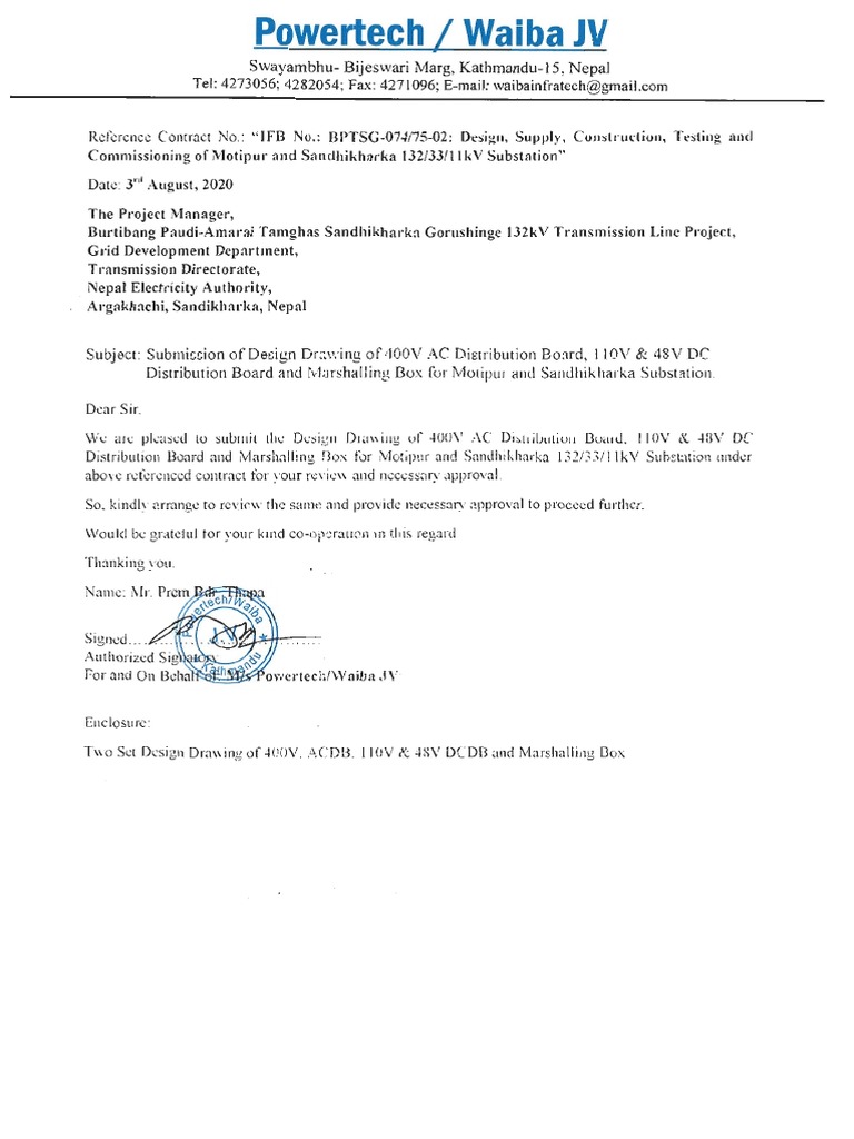 400V AC DB, 110V & 48V DC DB and Marshalling Box | PDF