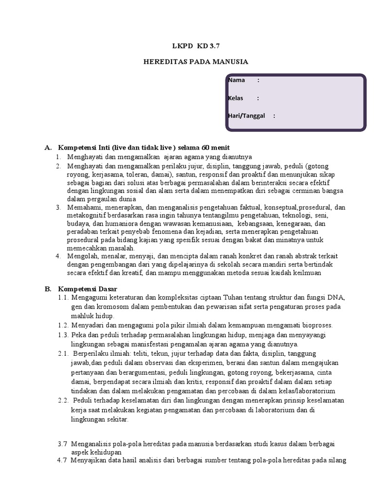 LKPD 3.8 Mutasi | PDF