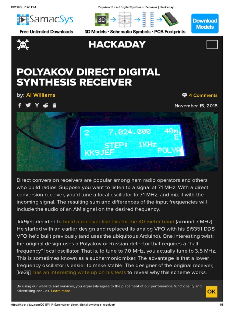 Polyakov Direct Digital Synthesis Receiver _ Hackaday | PDF | Telecommunications | Broadcast ...