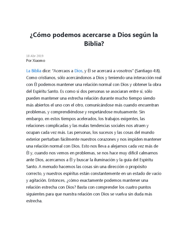 Acercarse a Dios según la Biblia | PDF | Oración | Verdad