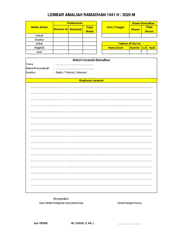 Lembar Amaliah | PDF