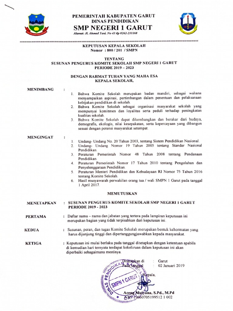 Contoh SK Komite | PDF Contoh SK Komite | PDF