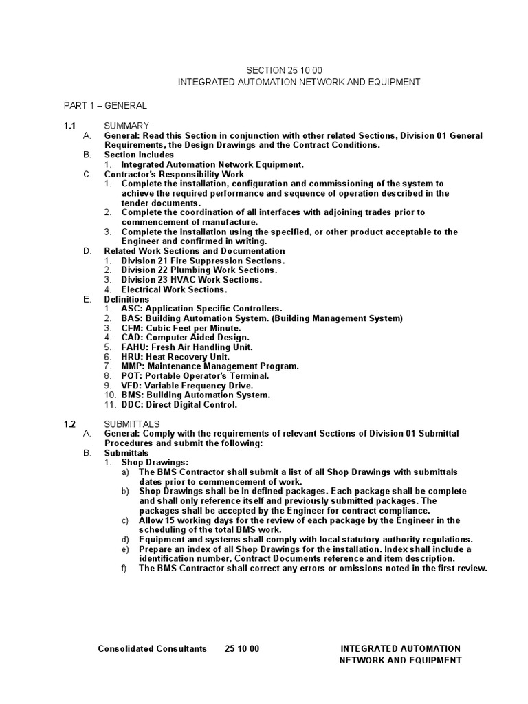 Section 25 10 00 | PDF