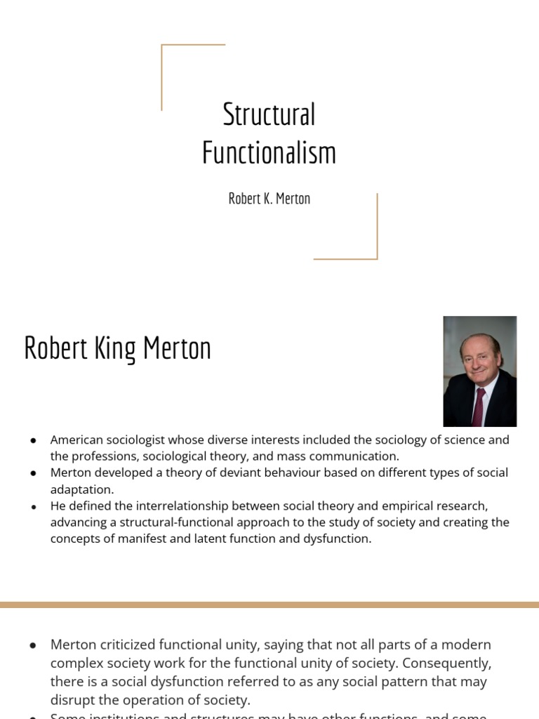 Mertons's Structural Functionalism | PDF | Behavioural Sciences | Scientific Theories