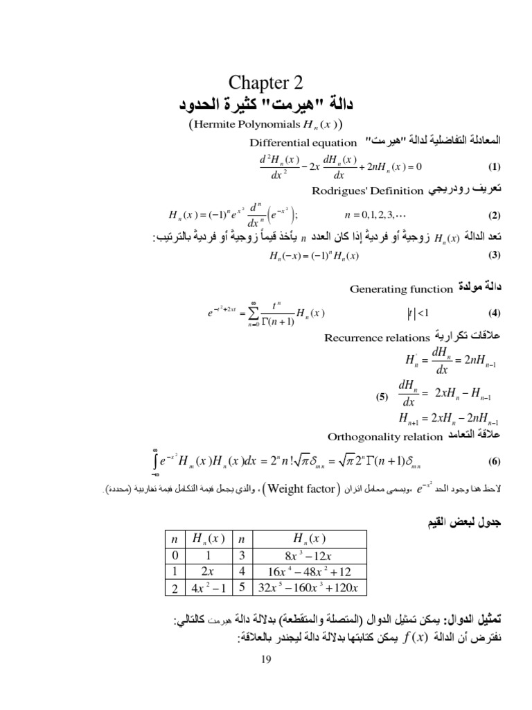 Hermite Functions and Polynomials | PDF