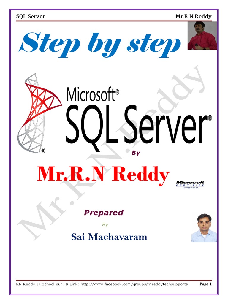 SQL Server by RN Reddy | PDF | Relational Database | Databases