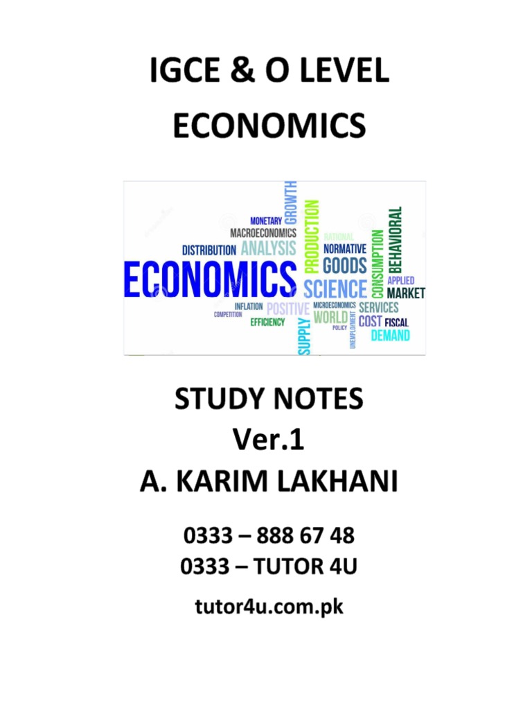 O Level Economics Notes by A Karim Lakhani (Ver 1) | PDF | Economics ...