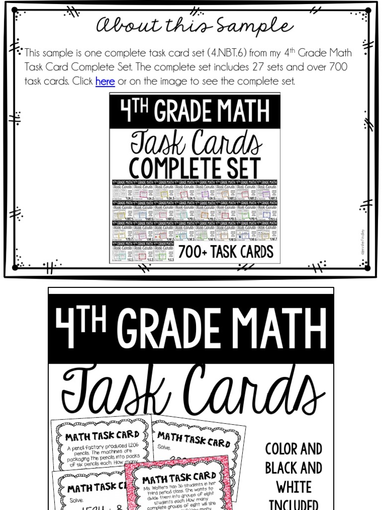 4.NBT.6 Task Cards Sample | PDF
