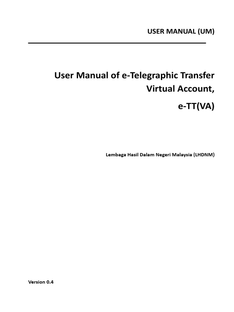 User Manual E-Tt System | PDF | Payments | Money