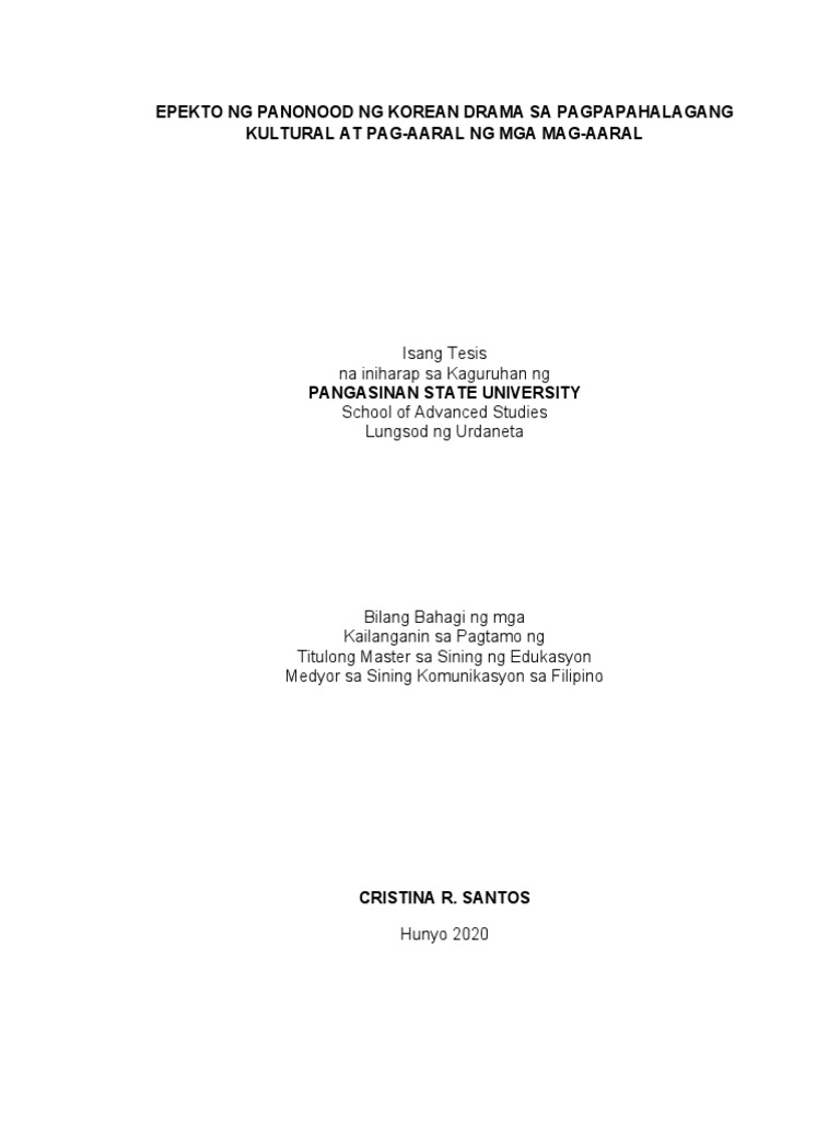 Sample Masteral Tesis | PDF