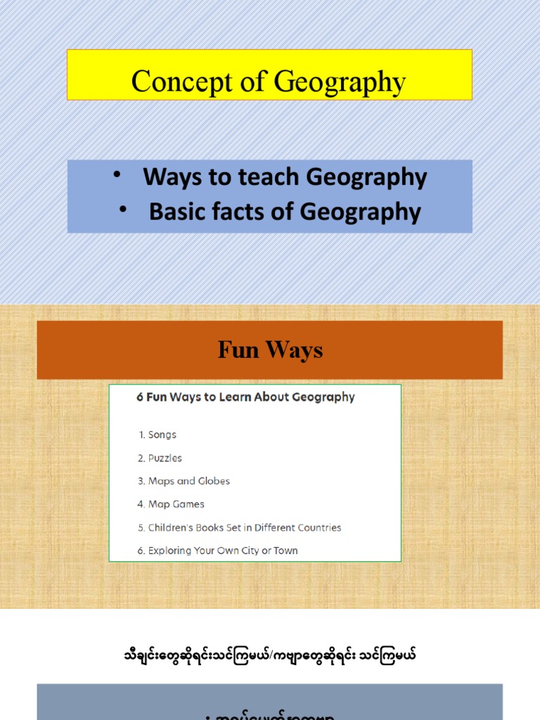 Concept of Geography (Week 2) | PDF
