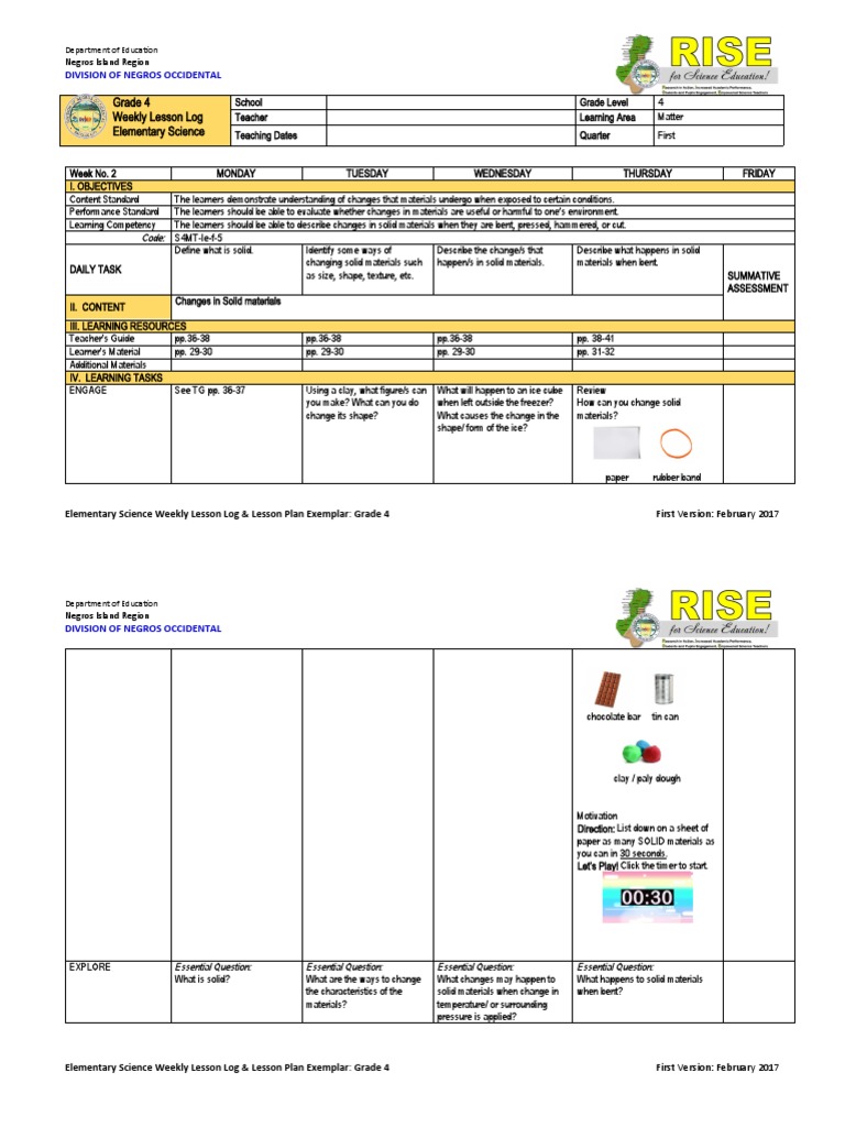 Grade 4 Science Quarter 1 Week 2 | PDF | Learning | Teachers