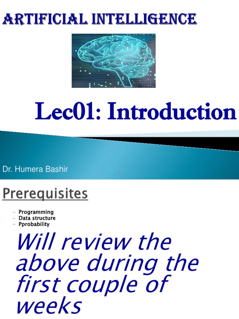 Lecture 01 | PDF | Artificial Intelligence | Intelligence (AI) & Semantics