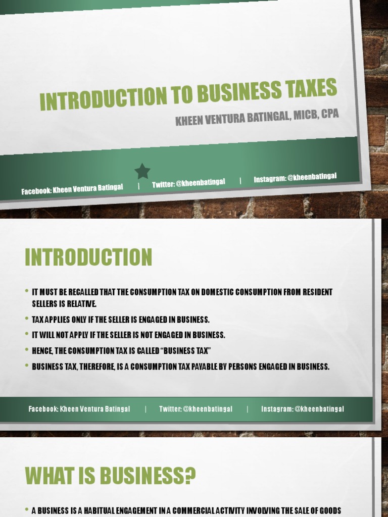 Chapter 3 Introduction To Business Taxation | PDF | Taxes | Value Added Tax