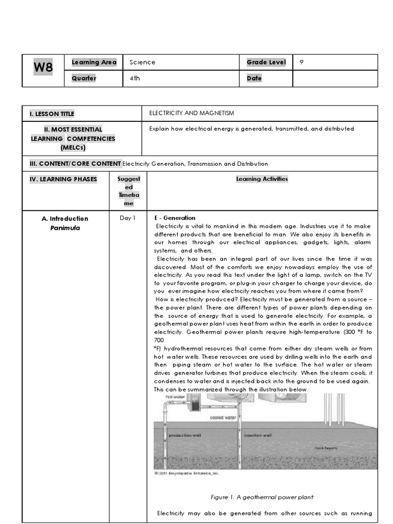 KS3 LeaP Q4 W8 ELECTRICITY AND MAGNETISM | PDF | Power Station ...