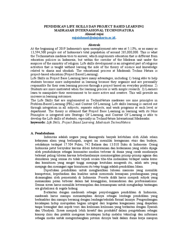 Jurnal Disertasi I | PDF | Project Based Learning | Cognition
