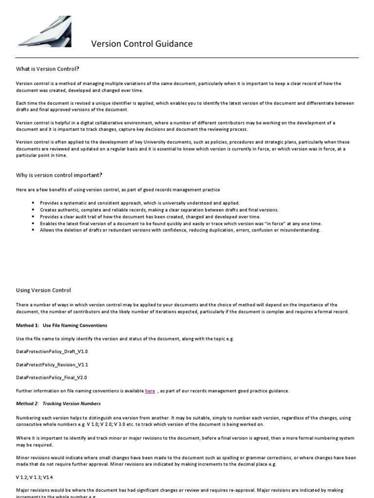 Version Control Best Practices Guide | PDF | Version Control | Document