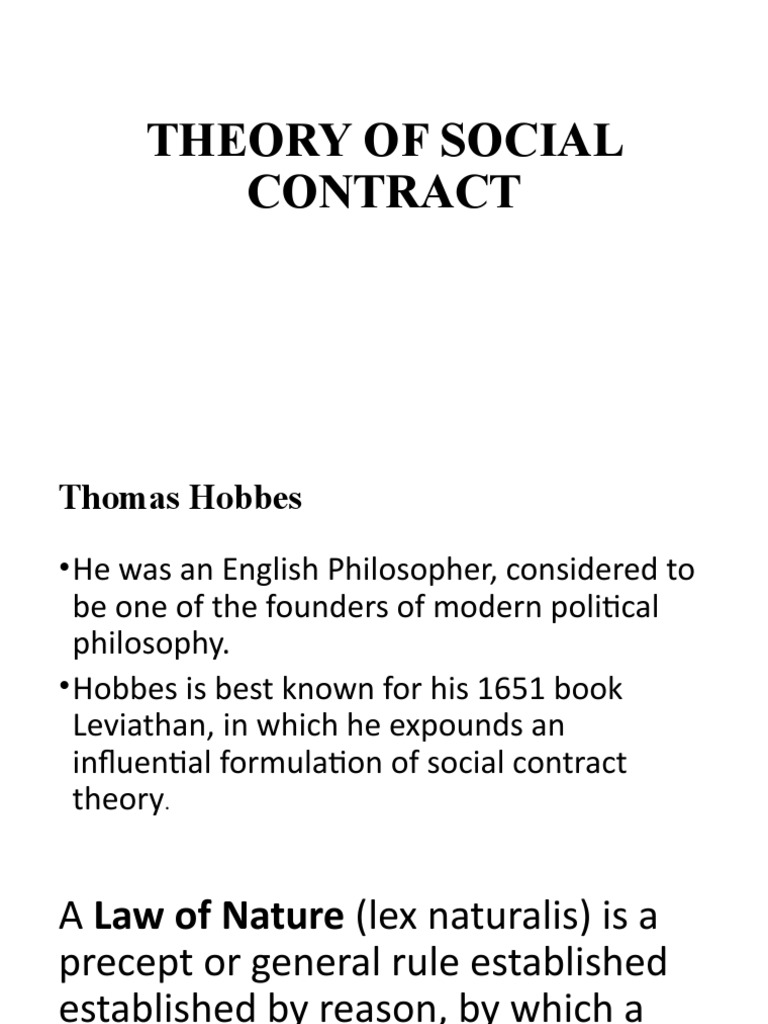 Hobbes' Social Contract Theory Explained | PDF | Natural Law | Sovereignty