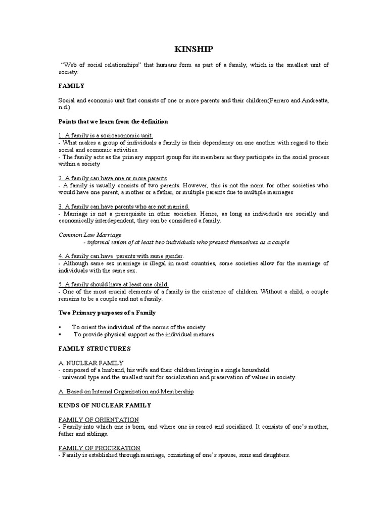 Understanding Family Structures and Kinship | PDF