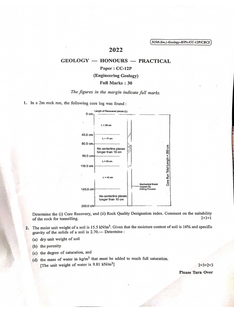 CU B.SC Geology Hons Sem 5, CC-12-P 2022 | PDF CU B.SC Geology Hons Sem 5, CC-12-P 2022 | PDF