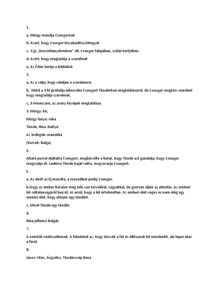 Csongor és Tünde | PDF