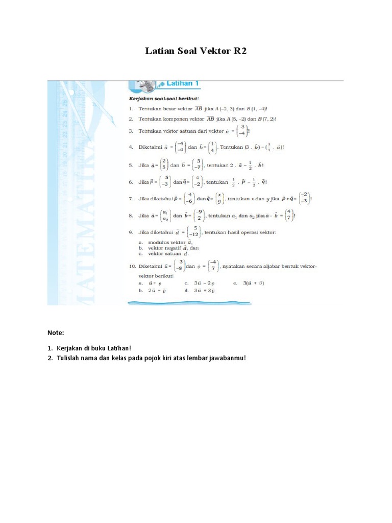 Latihan Soal Vektor R2 untuk Siswa | PDF