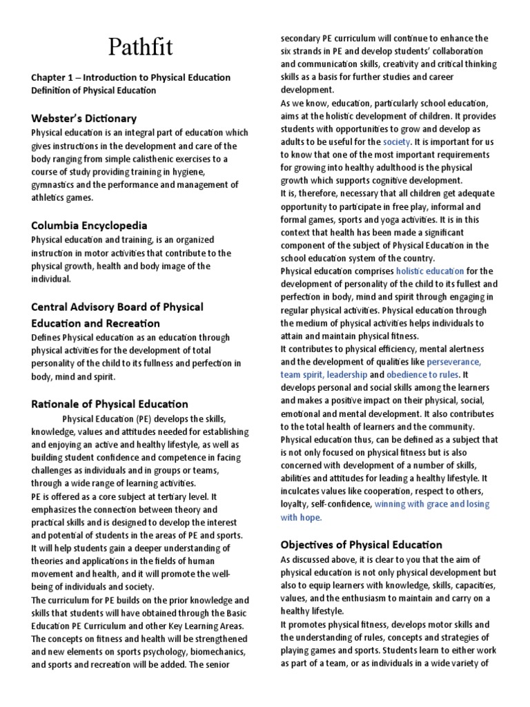Pathfit Notes | PDF | Physical Fitness | Physical Education