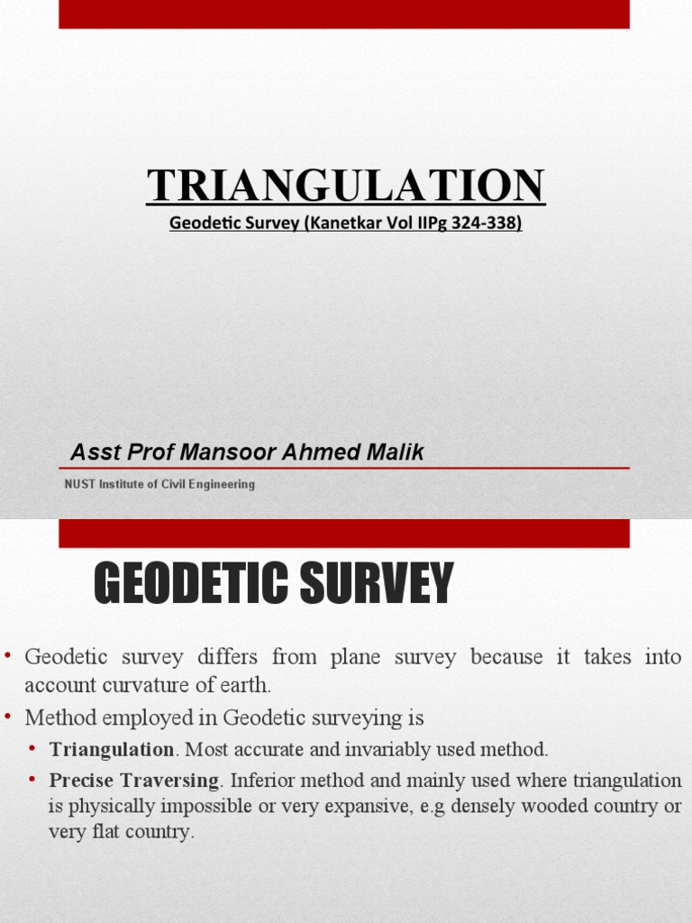 Lec 2 - Triangulation Updated | PDF | Surveying | Geodesy